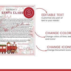 Editable Santa Letter Template, Personalized Christmas Letter (digital ...