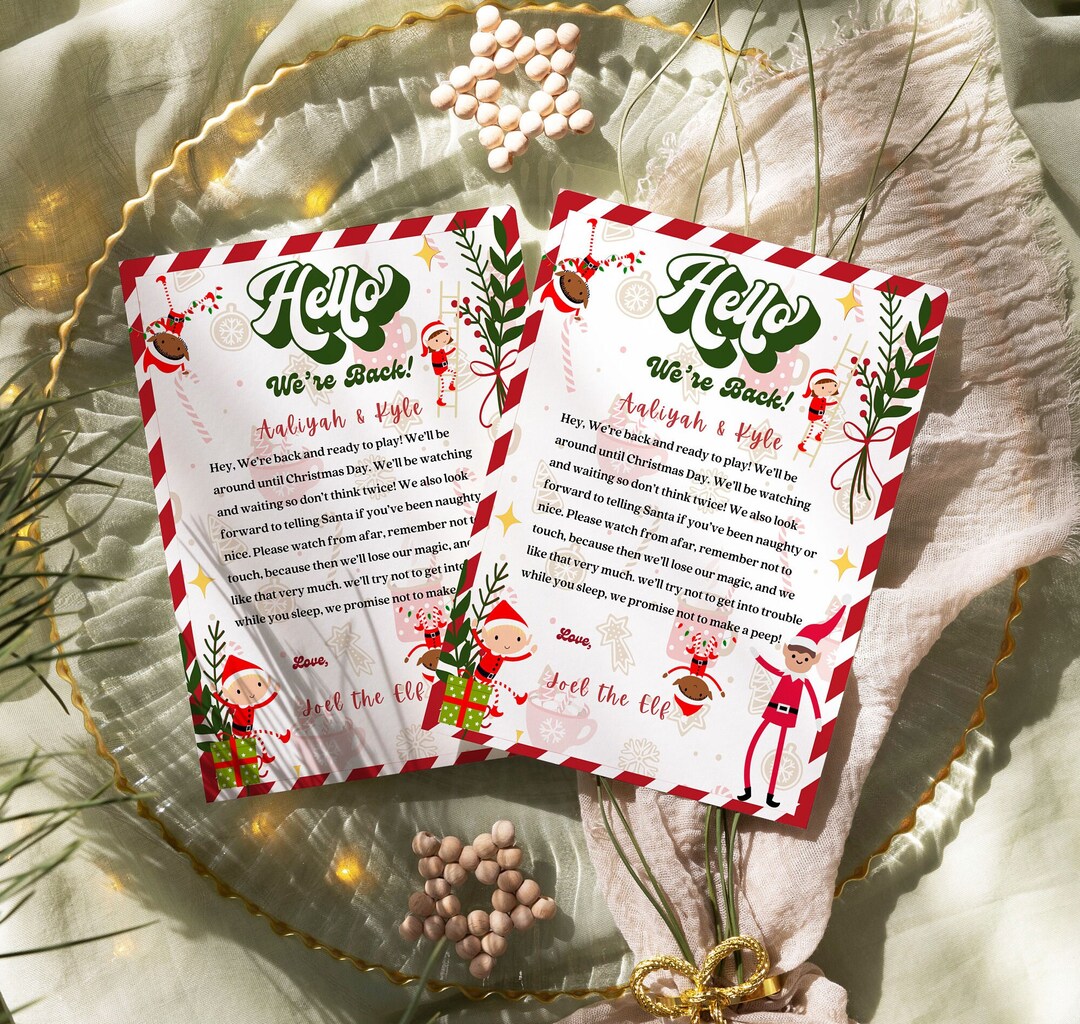 Editable Elf Arrival Letter, Christmas Welcome (canva Template) - Etsy