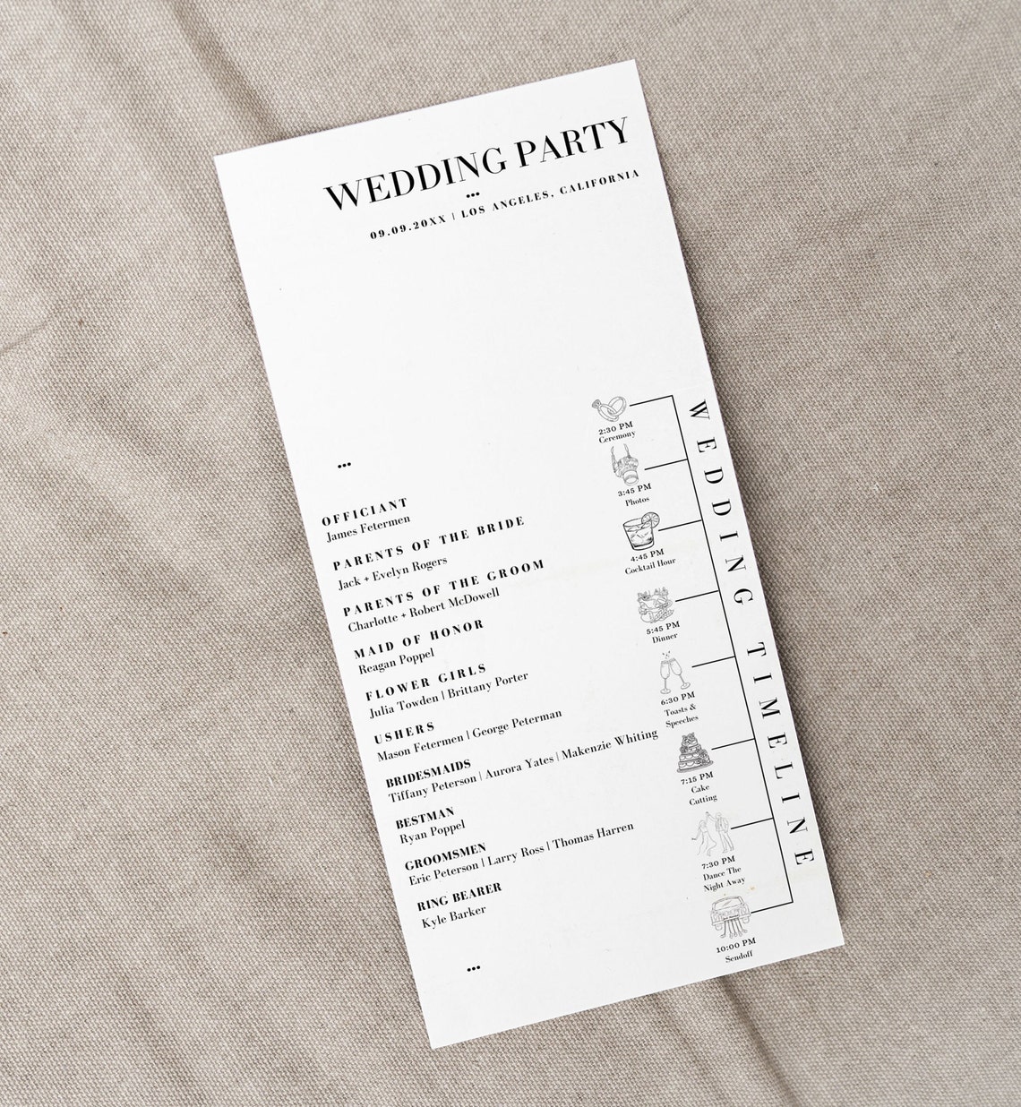 Modern Minimalist Wedding Program Template Digital Printable Ceremony ...