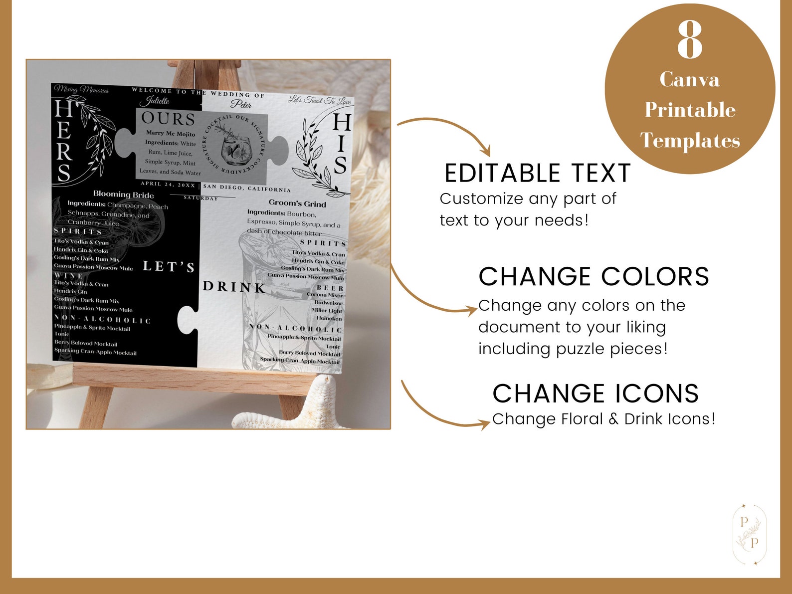 Puzzle Wedding Invitation Suite, Seating Chart Template (digital ...