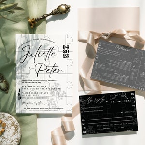 Puzzle Wedding Suite Invitation Collection Template Puzzle Printable ...