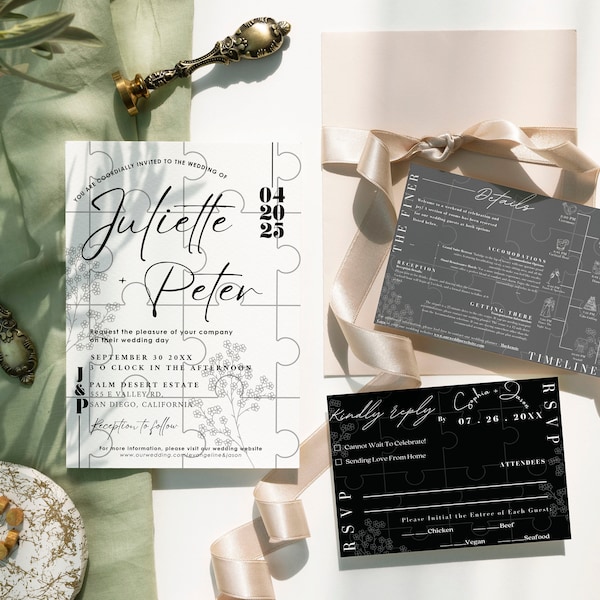 Puzzle Invitation - Etsy