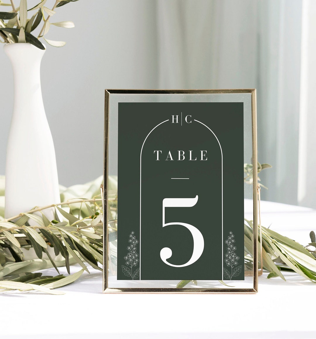 Sage Green Table Numbers Modern Wedding Table Numbers Template Wedding ...