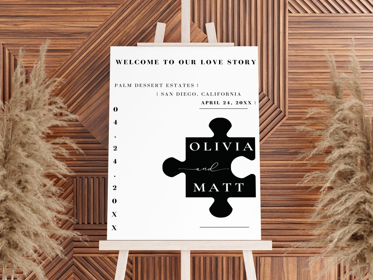 Puzzle Wedding Invitation Suite, Seating Chart Template (digital ...