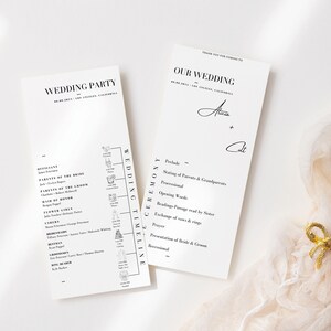 Modern Minimalist Wedding Program Template Digital Printable Ceremony Program Download Wedding ...