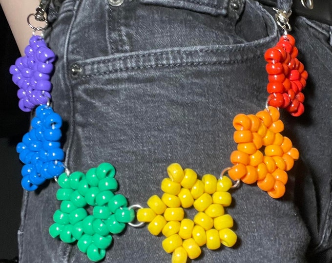 Rainbow Star Kandi Belt Chain - Etsy