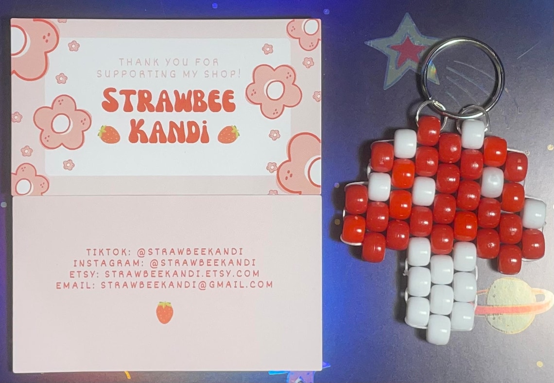 Mushroom Kandi Keychain - Etsy