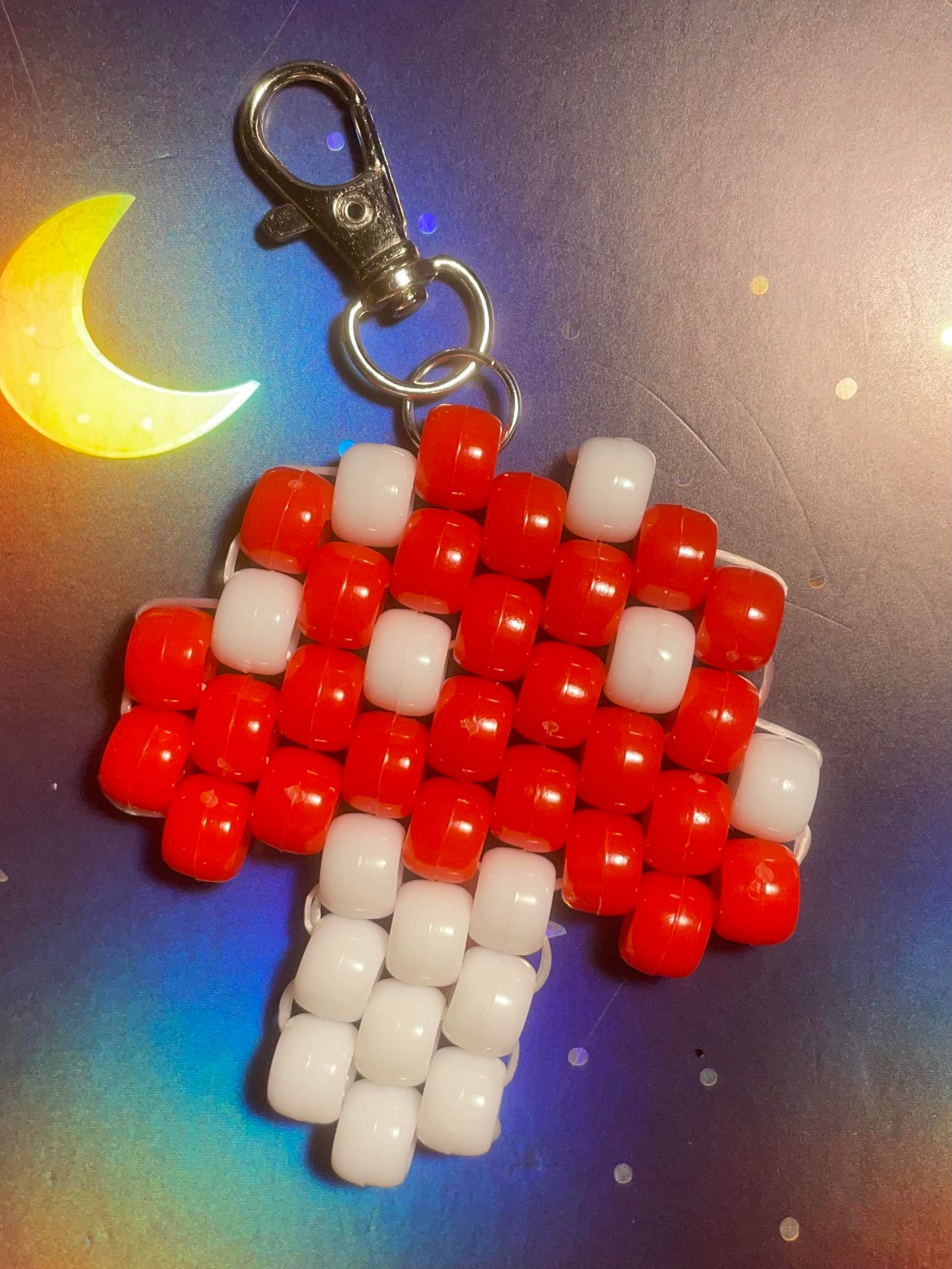 Mushroom Kandi Keychain - Etsy