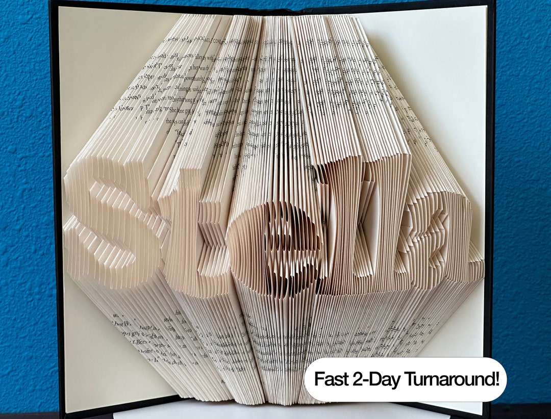 Custom Name Personalized Gift for Her Him Folded Book Lover Best Friend ...