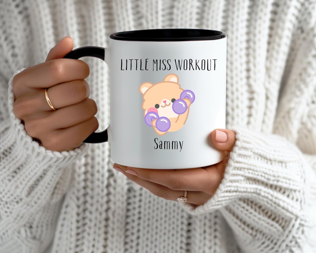 Personalized Little Miss Workout Mug, Fitness Girl Mug, Gym Lover, Meme ...