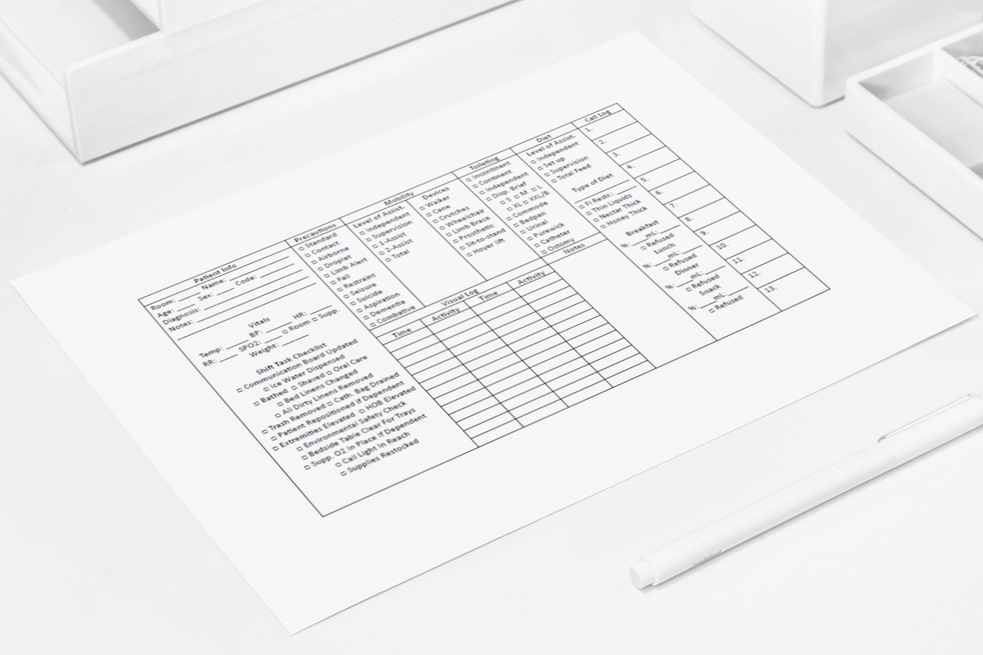 CNA Report Sheet (6-15 Patients) - Etsy