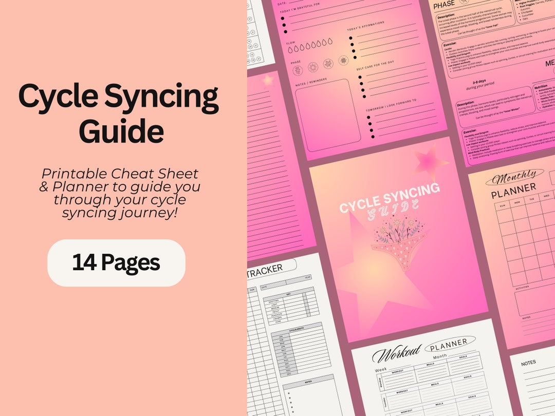 Women's Cycle Syncing Guide and Planner Pink - Etsy