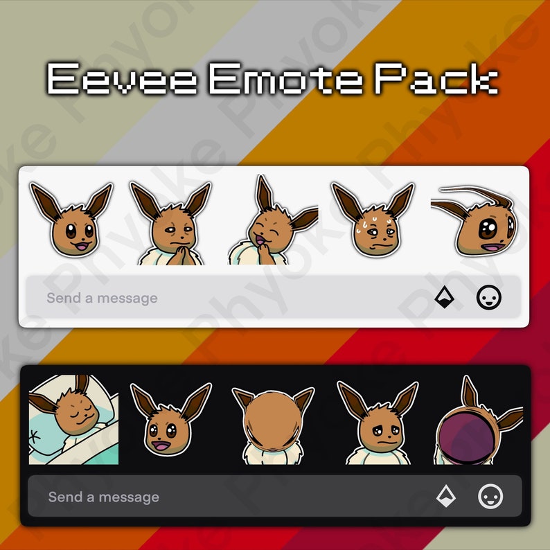 Pokemon Eevee Emote Pack | Emoji for Streaming on Twitch, Discord ...