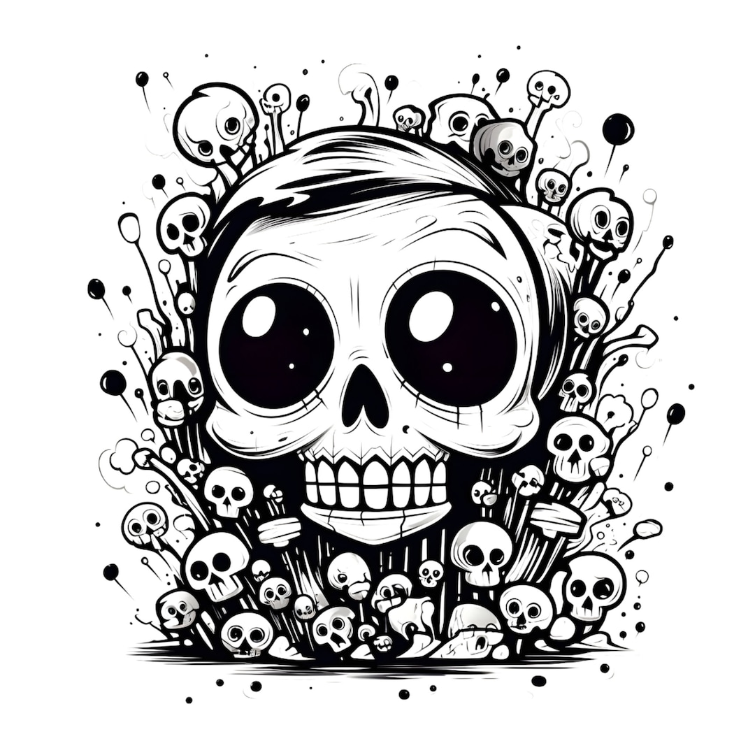 Friendly Skull Dicut PNG File - Etsy