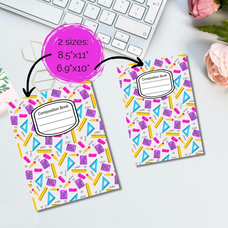 Printable Math Notebook Cover: Back to School, Hand-drawn (PNG Digital ...