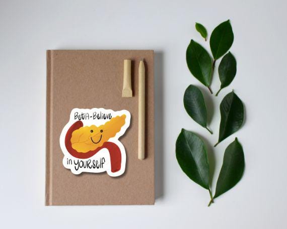 Funny Motivational Pancreas Printable Sticker, Diabetes Patient Gift ...