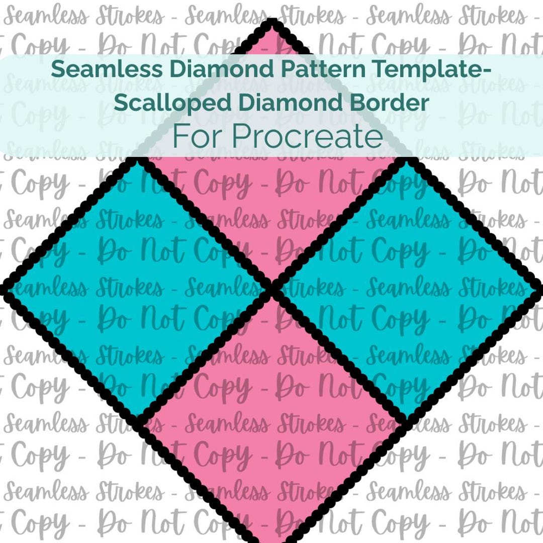 Seamless Diamond Scalloped Border Patterns, Create Your Own Pattern PNG ...