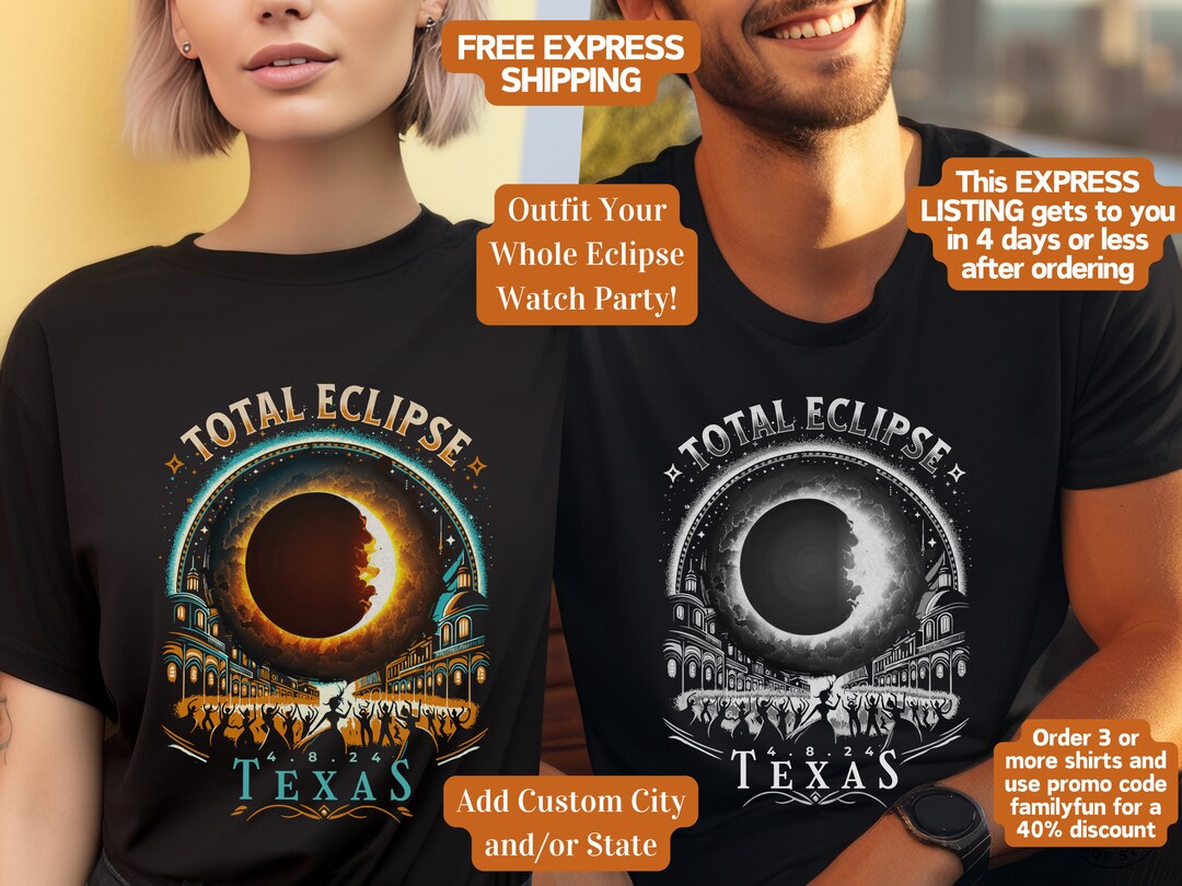 Personalized Total Solar Eclipse Group Shirt, City State Eclipse 4.8. ...