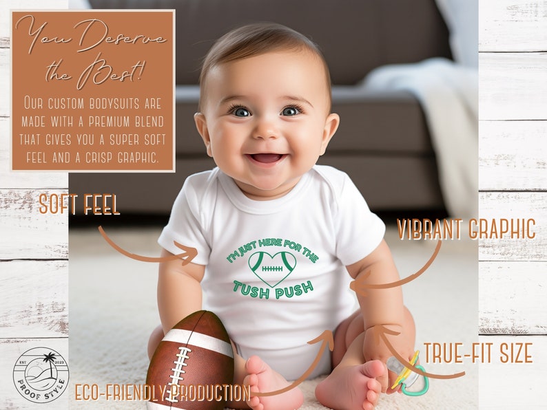 Philadelphia Eagles Tush Push Bodysuit, Baby Gift for Eagle Fan, Philly Infant Clothing ...