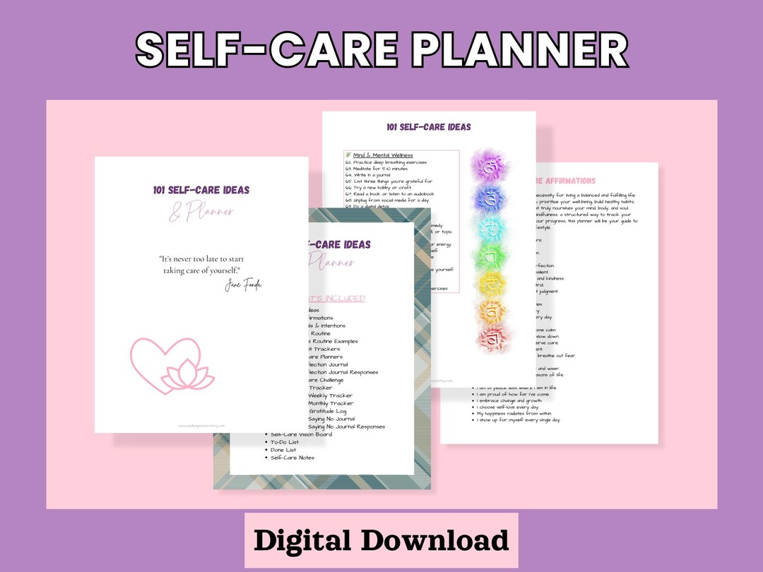 Self-care Planner Printable: Daily & Weekly Wellness Journal (PDF) - Etsy