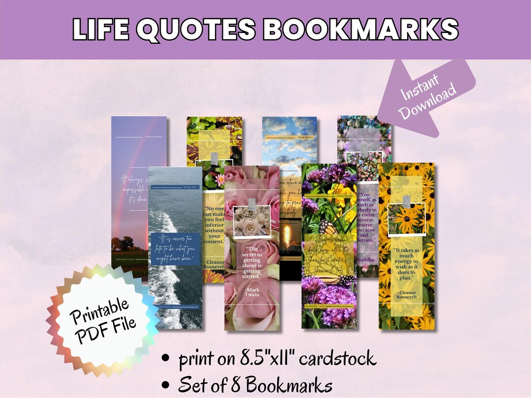 Life Quotes Bookmarks - Printable - Unique Photography - Etsy