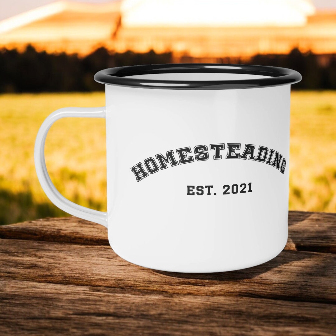Custom Homestead Enamel Cup Varsity Letters With Personalized Year ...