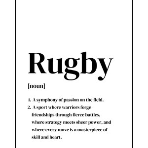 Digital Art of Powerful Rugby Phrases, Printable Art, Rugby Gift, Rugby ...