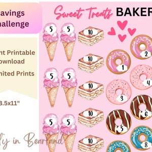 Sweet Treats Bakery Savings Challenge, Instant Printable Download PDF ...