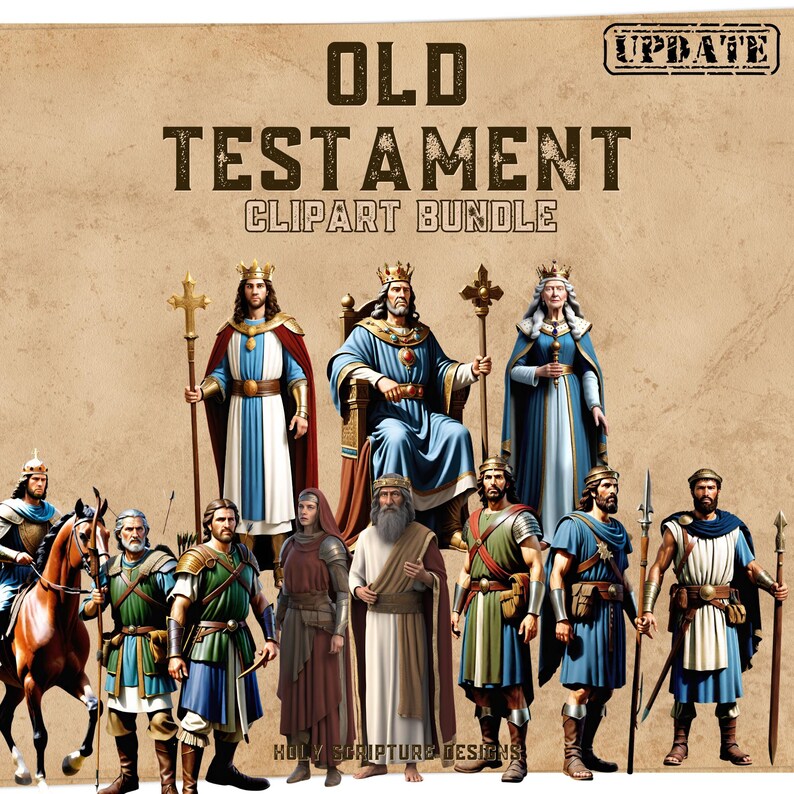 Old Testament Clipart Bundle: Biblical Characters & Stories (PNG Files ...