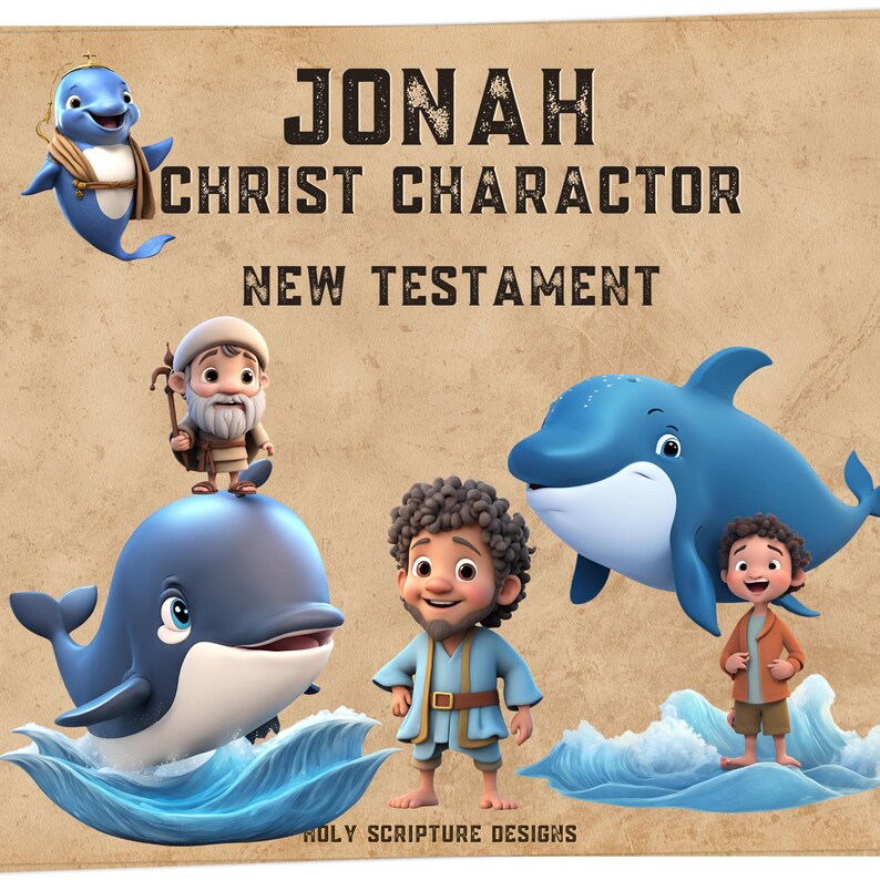 Jonah and the Whale Clipart Bundle: New Testament PNG Files - Etsy