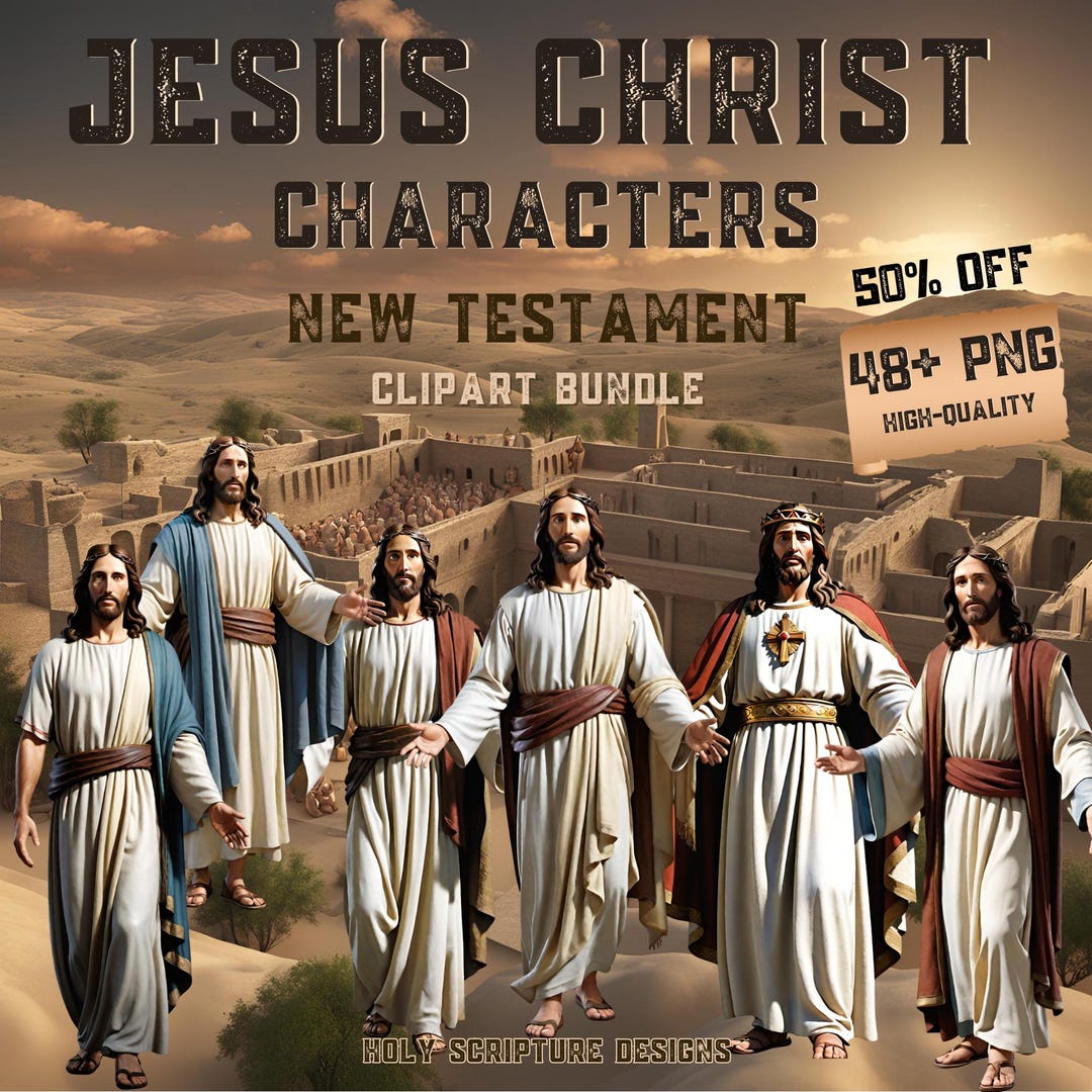 Jesus Christ Clipart Bundle: 48+ Biblical Characters (PNG) - Etsy