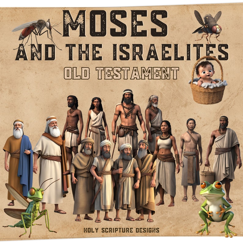 Moses and Israelites Clipart: Old Testament PNG Bundle - Etsy