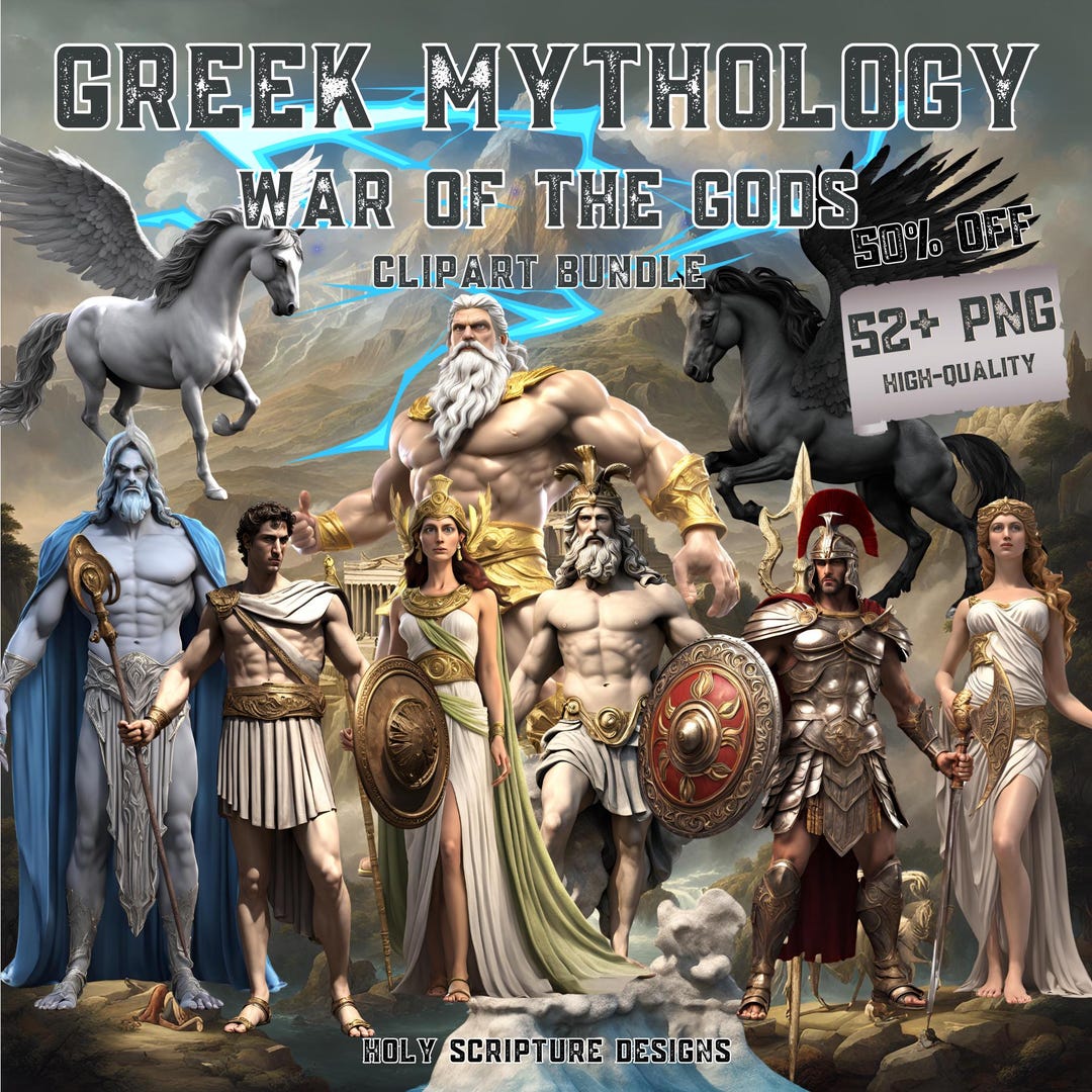 Greek Mythology Clipart, Olympian Gods and Heroes,mythical Characters ...