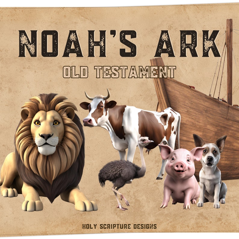 Noah's Ark Clipart Bundle: Old Testament PNG Graphics - Etsy