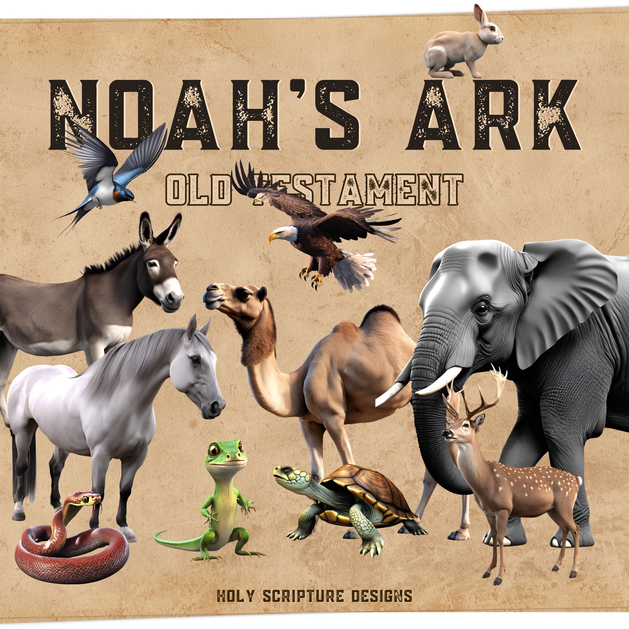 Noah's Ark Clipart Bundle: Old Testament PNG Graphics - Etsy