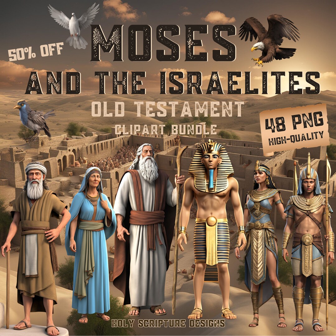 Moses and Israelites Clipart: Old Testament PNG Bundle - Etsy