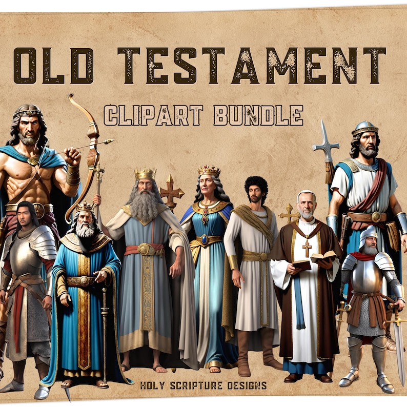 Old Testament Clipart Bundle: Biblical Characters, Bible Stories (PNG ...