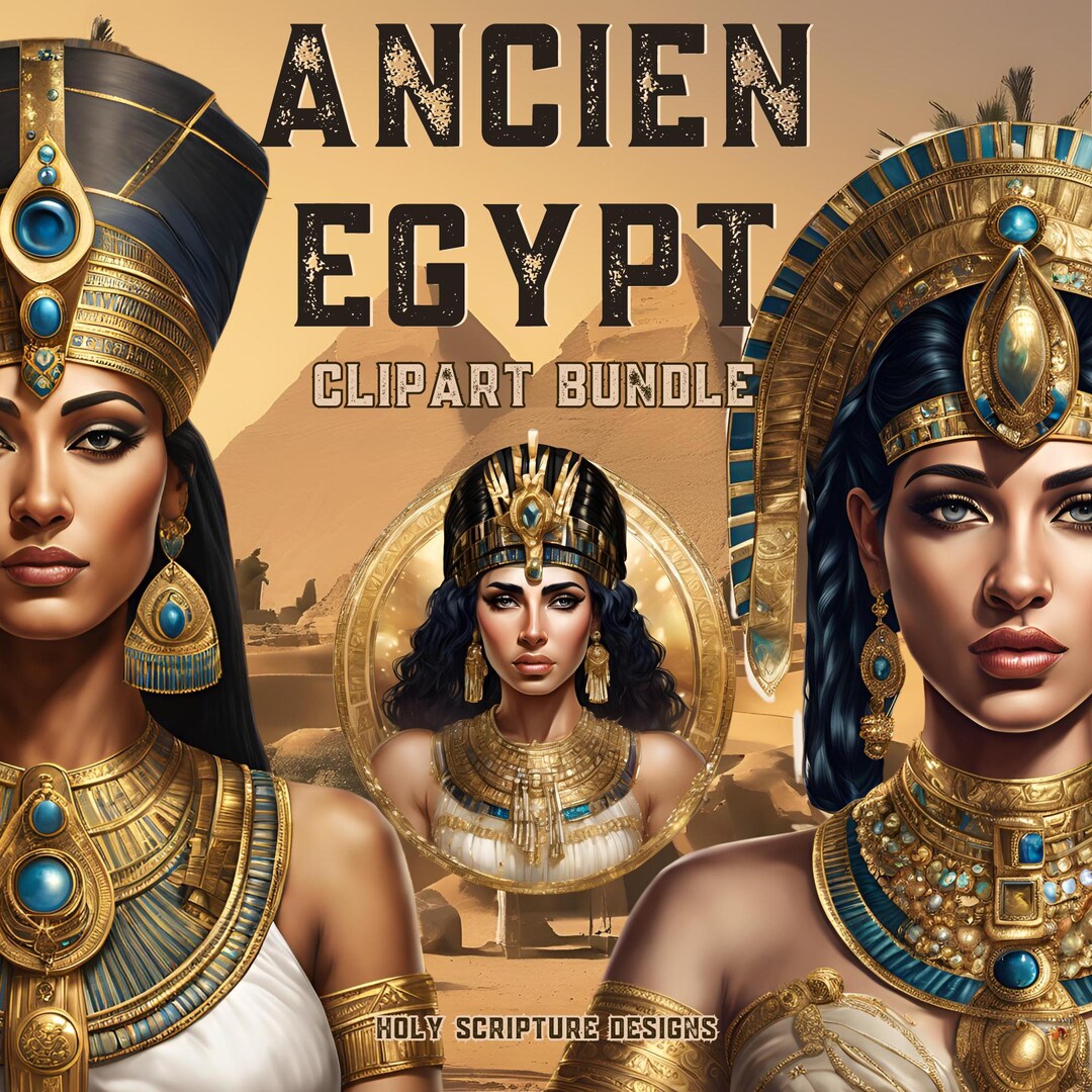 Ancient Egypt Clipart Bundle, Cleopatra Pharaoh Goddess Clip Art ...