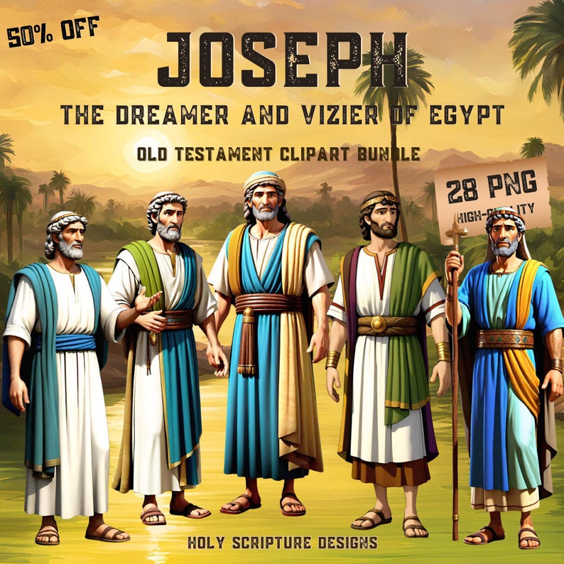 Joseph Clipart Bundle: Old Testament Figures, Dream Interpreter (PNG ...