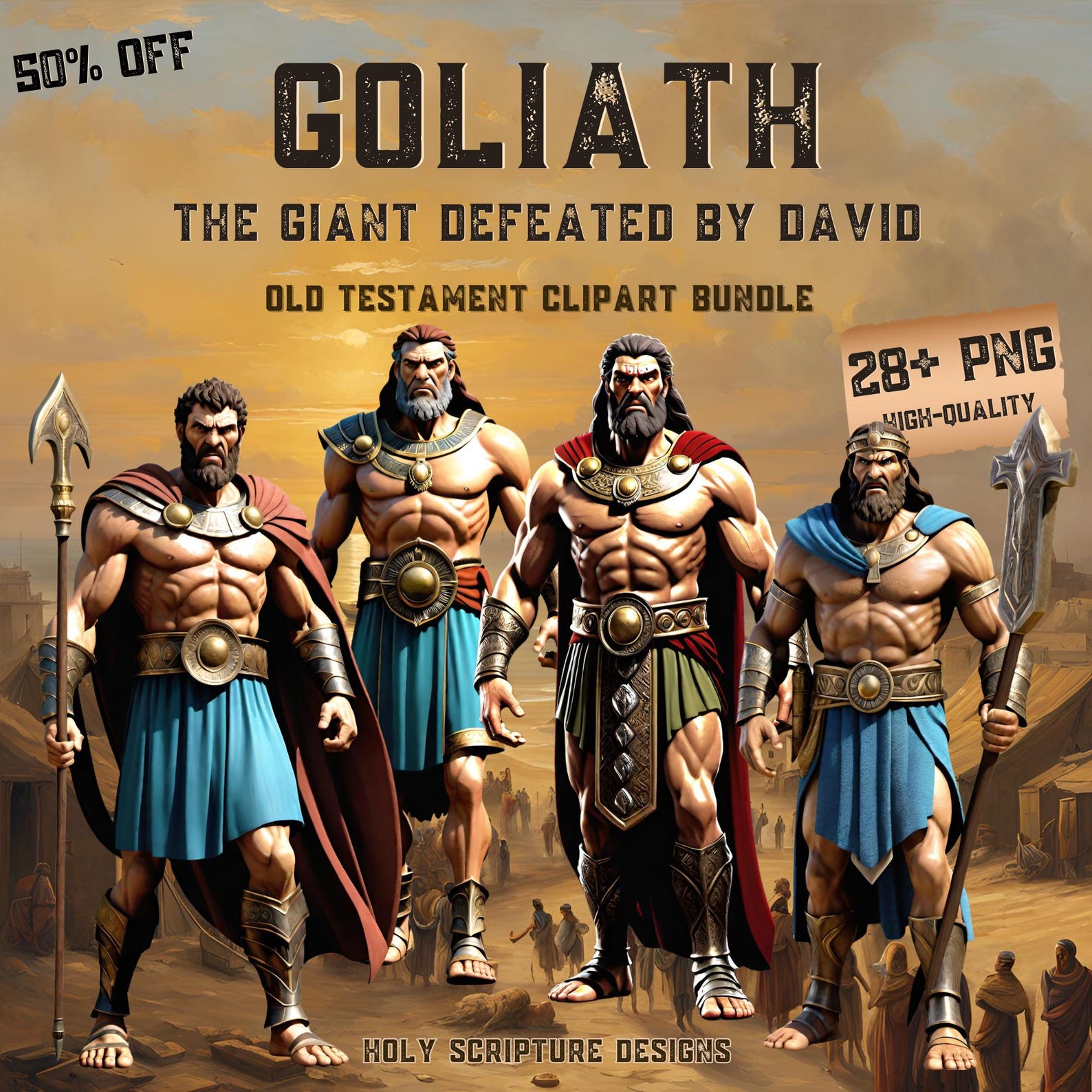 Goliath Clipart Bundle: David and Goliath Story (28+ PNG) - Etsy