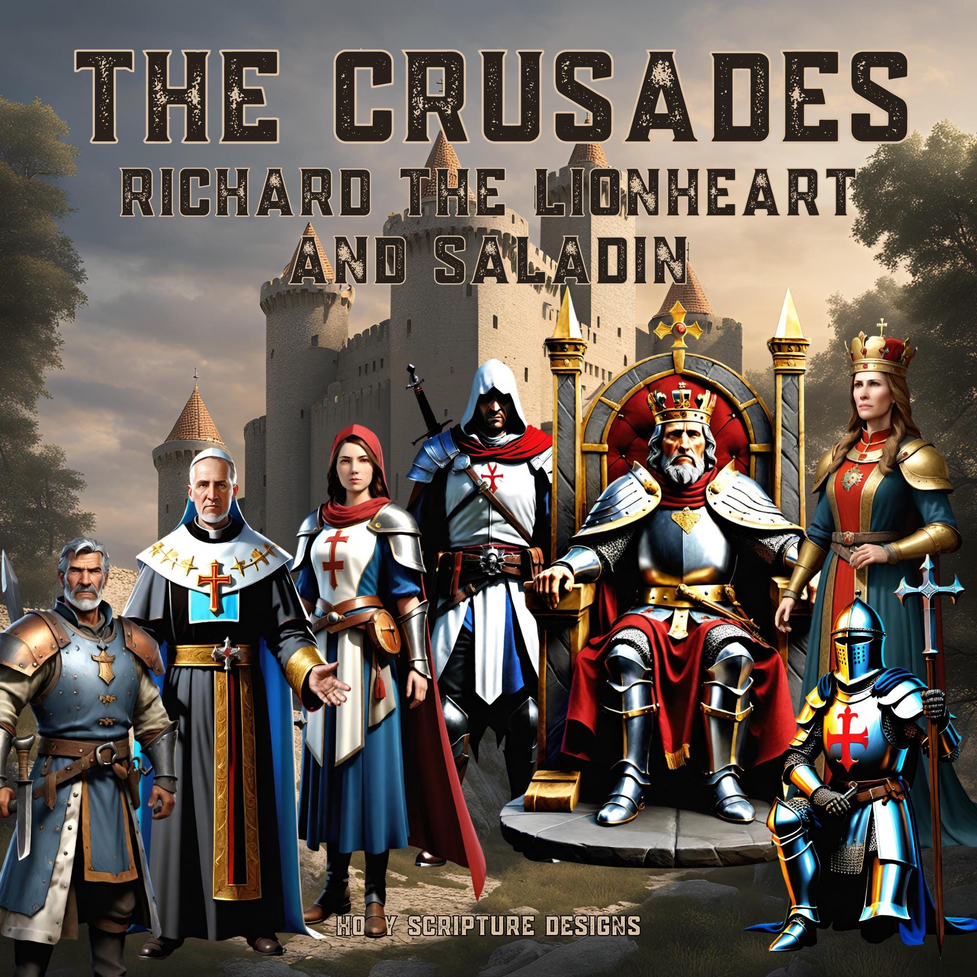 The Crusades Clipart, Medieval Warfare Characters, Historical Crusaders ...