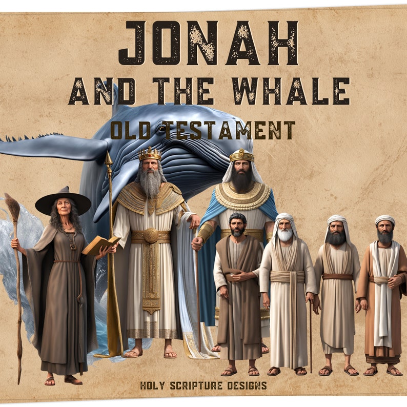 Jonah and the Whale,old Testament Clipart,biblical Characters,biblical ...