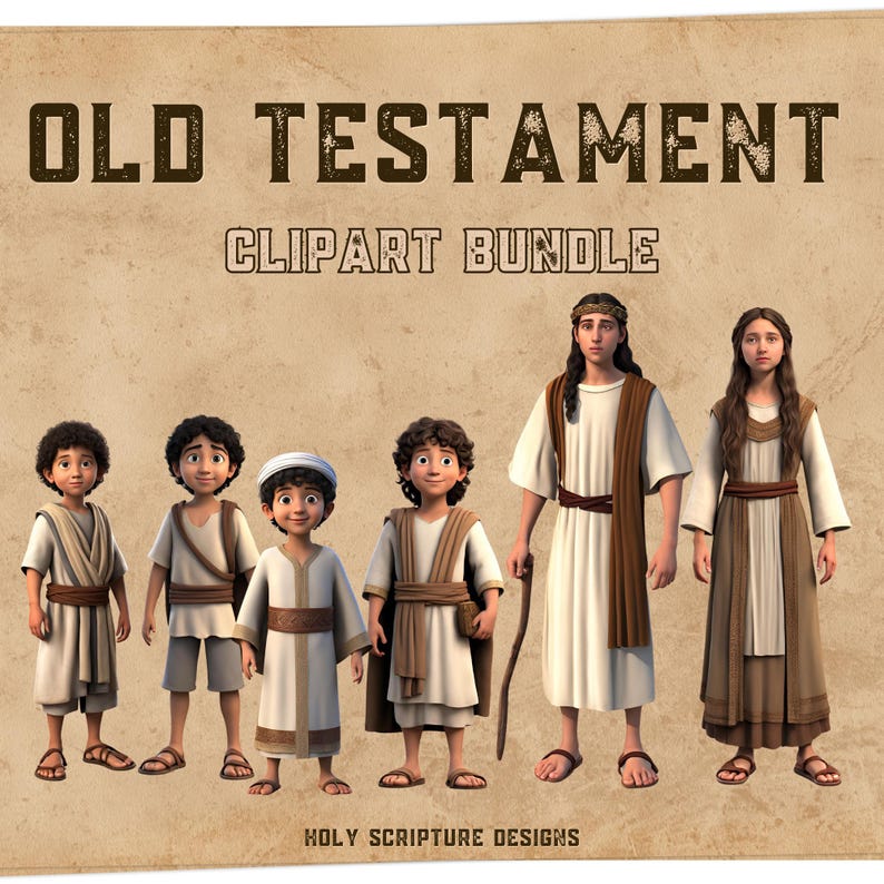 Old Testament Clipart Bundle: Biblical Characters, Bible Stories (PNG ...