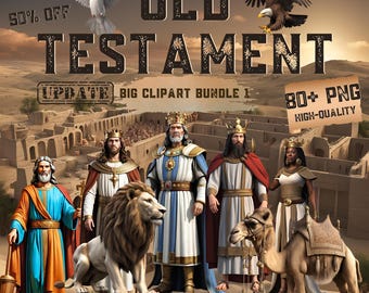 Old Testament Clipart Bundle: Biblical Characters & Stories (PNG Files ...