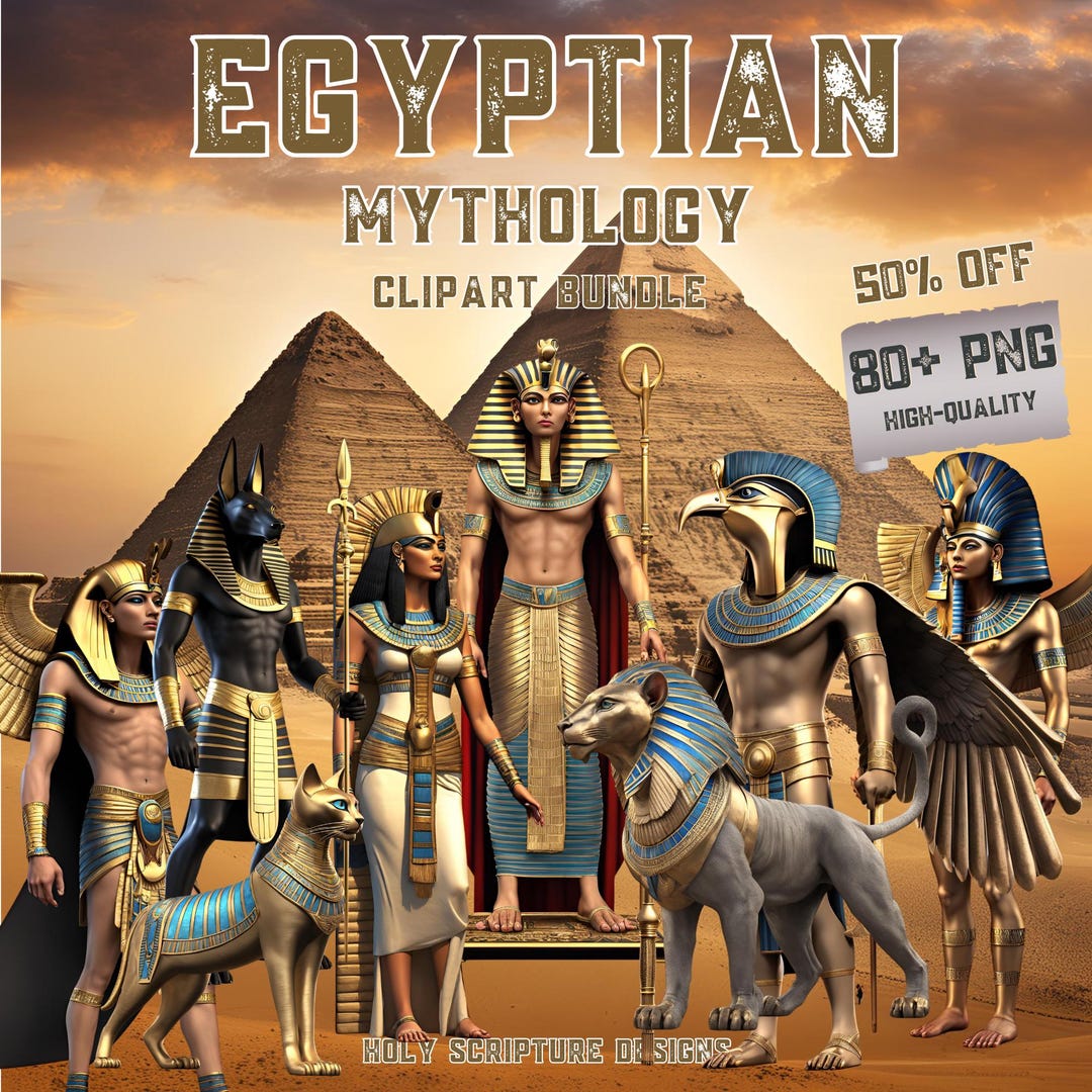 Egyptian Mythology Clipart, Gods and Goddesses of Egypt, Mythical ...