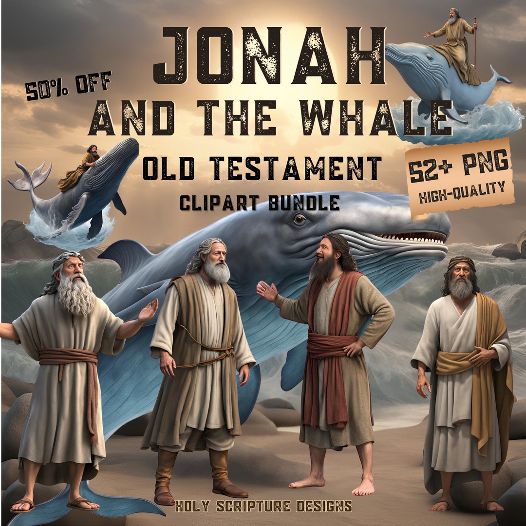 Jonah and the Whale Clipart: Old Testament PNG Bundle - Etsy