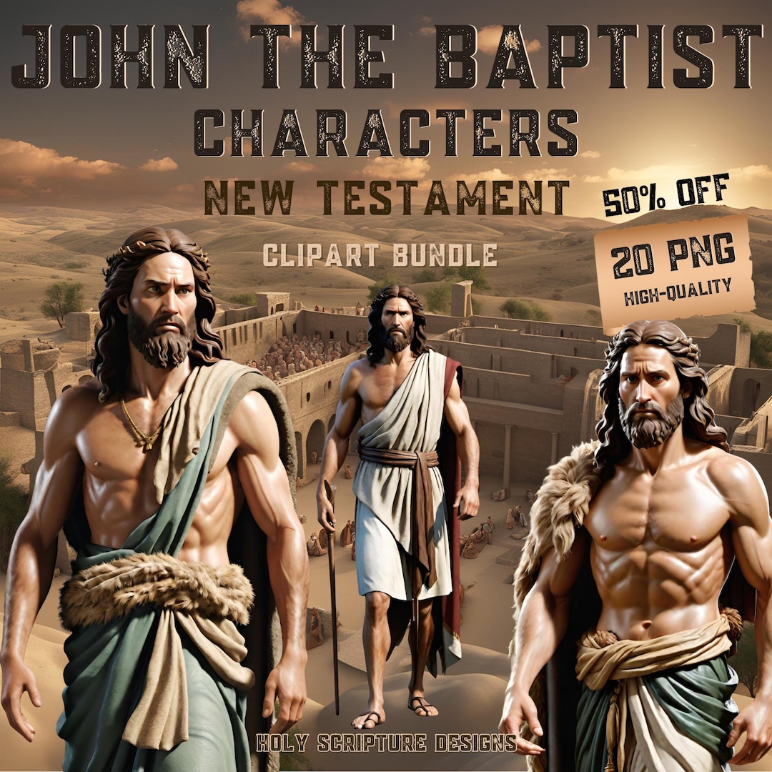 John the Baptist Clipart Bundle: New Testament Religious Figures (PNG ...