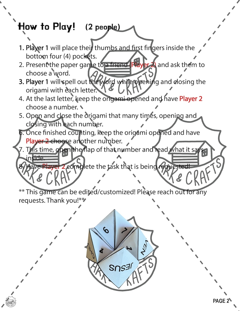 Origami Game for Kids, Print Worksheet and Color, Religious Ed Craft ...