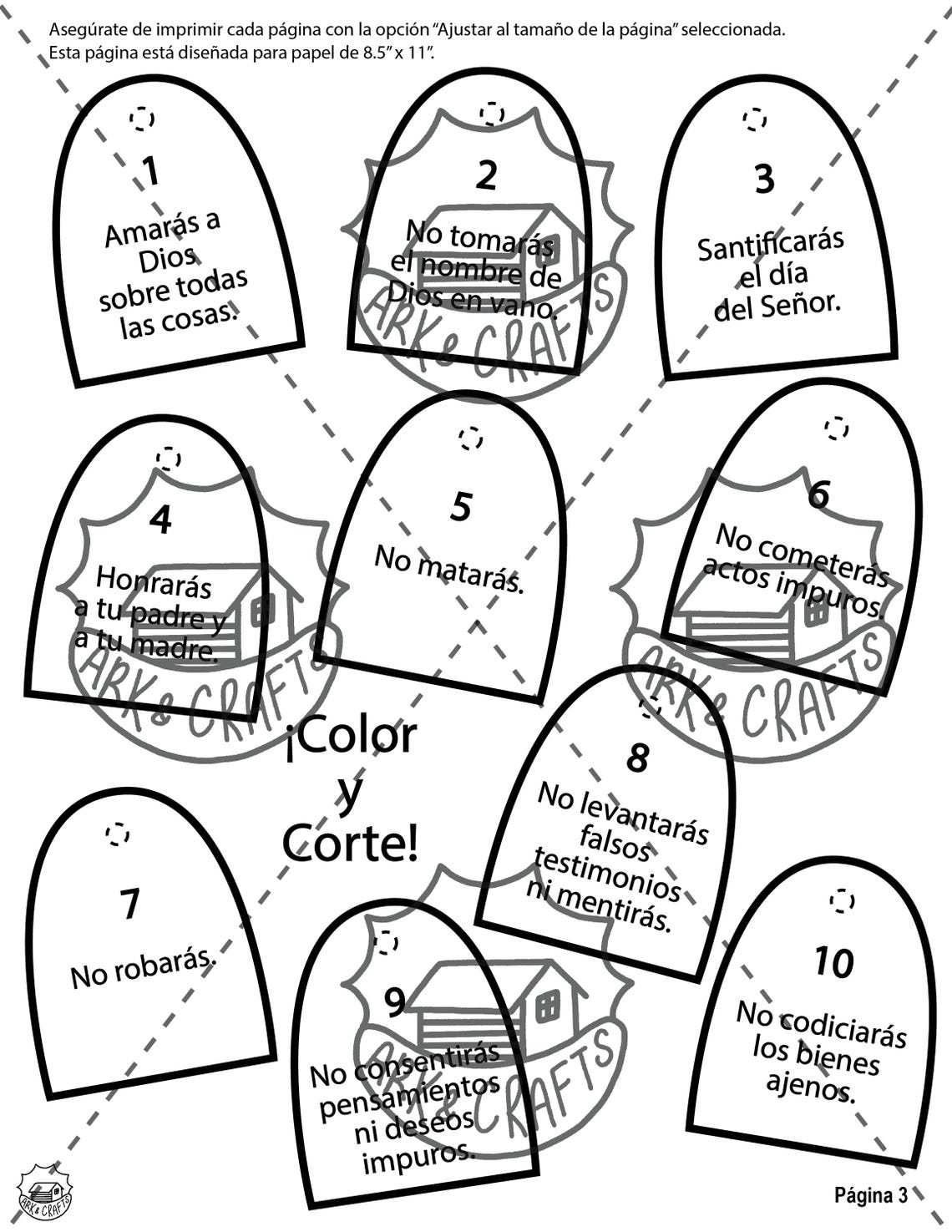 Spanish Ten Commandments Craft for Kids: Catholic Education (printable ...