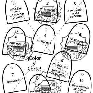 Spanish Ten Commandments Craft for Kids: Catholic Education (printable ...
